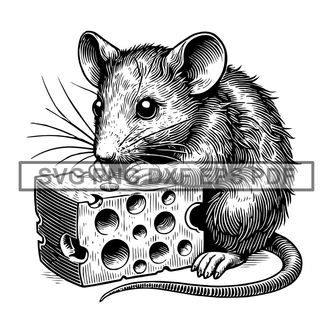 Mouse With Cheese Laser Engrave Files SVG DXF EPS Graphic Cut Print Dye ...