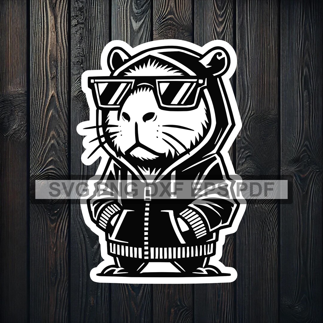 Cool Capybara With Sunglasses/ Laser Engrave Files SVG DXF EPS Graphic ...