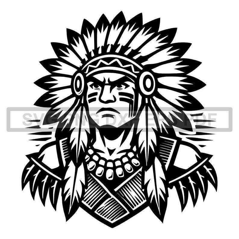 Native American Chief Svg & Png Files, American Indian Clipart ...