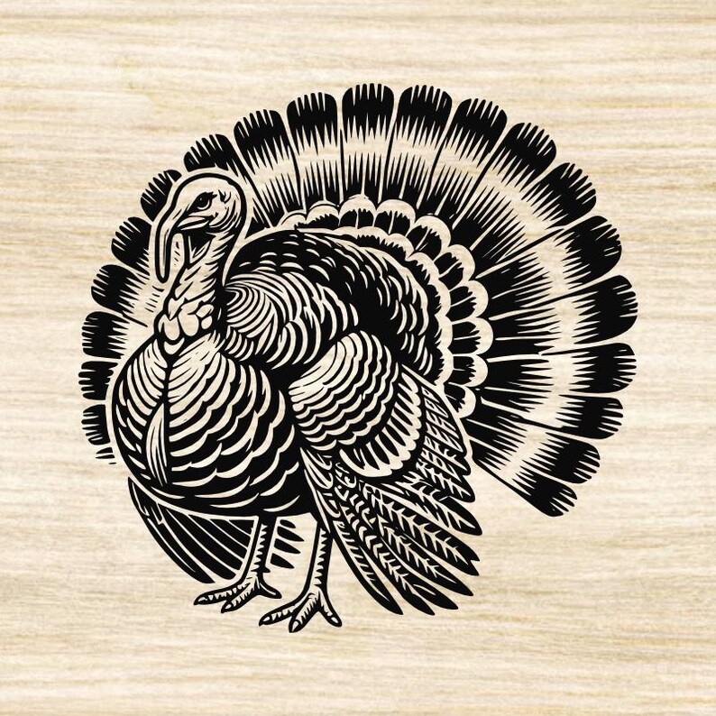 Simple Wild Turkey Design | Svg Png Dxf Eps Pdf | Vector Graphic Cut ...