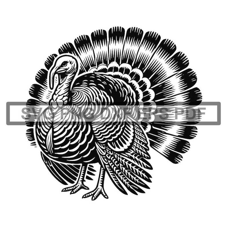 Simple Wild Turkey Design | Svg Png Dxf Eps Pdf | Vector Graphic Cut ...