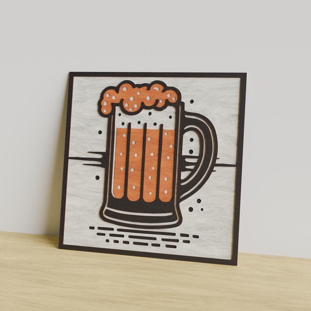 Beer Multilayer Svg, Mug of Beer Laser Cut Files,cnc Router Files ...