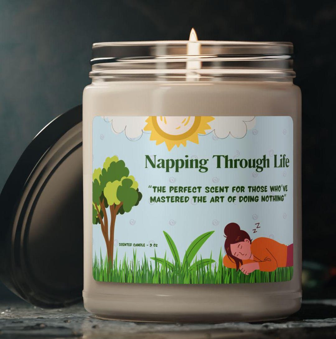 Funny Lazy Napping Humor Slumber Gag Gift, Sarcastic Offensive Candle ...