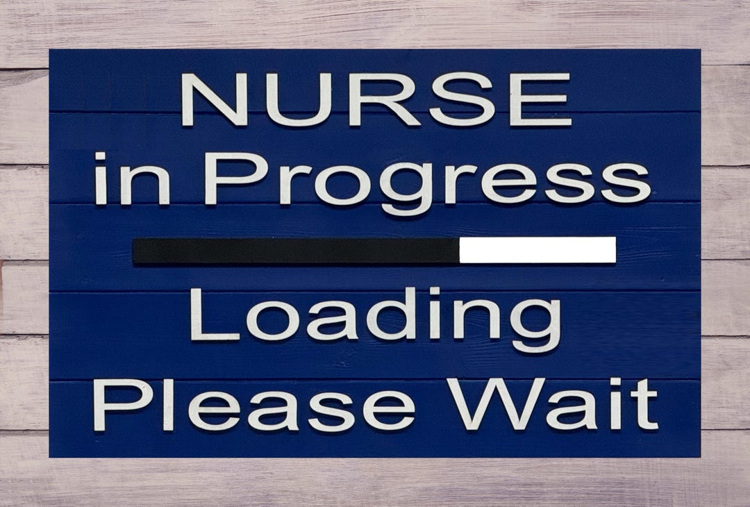Nurse in Progress Loading Please Wait Sign - Etsy