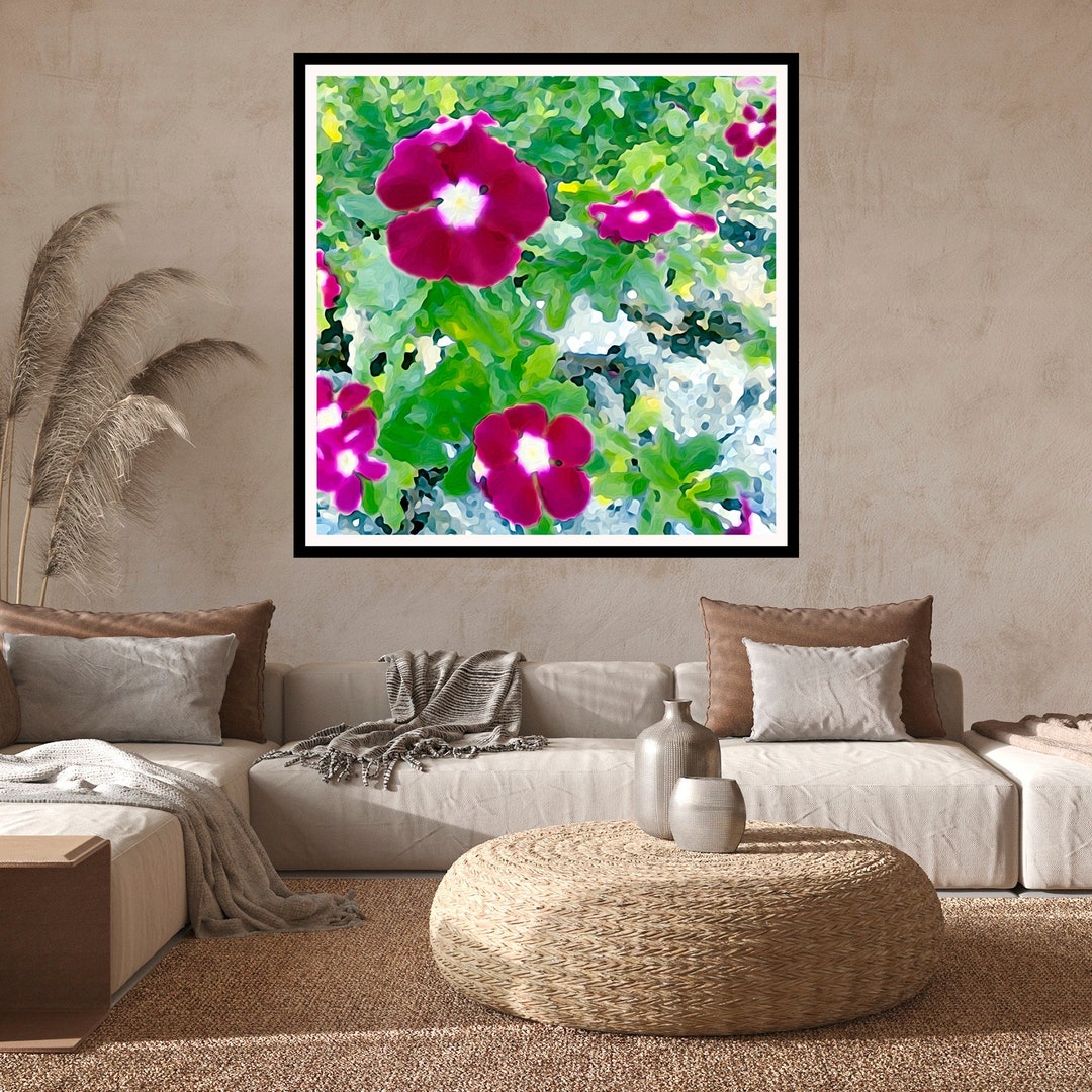 Oil Painting Large Canvas Flower Art Bright Color Wall Art, Large Art ...