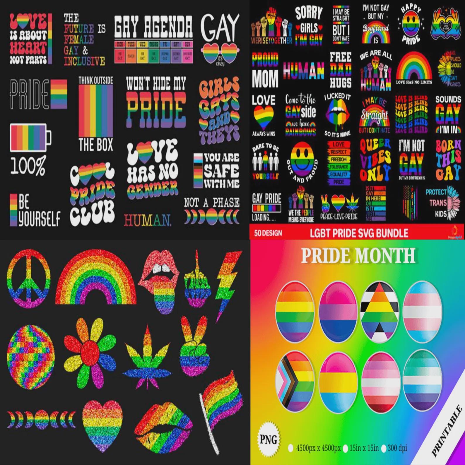 Gay Pride Png Bundle, LGBTQ Pride Svg, Lgbtq Quotes Png, Pride Bundle ...