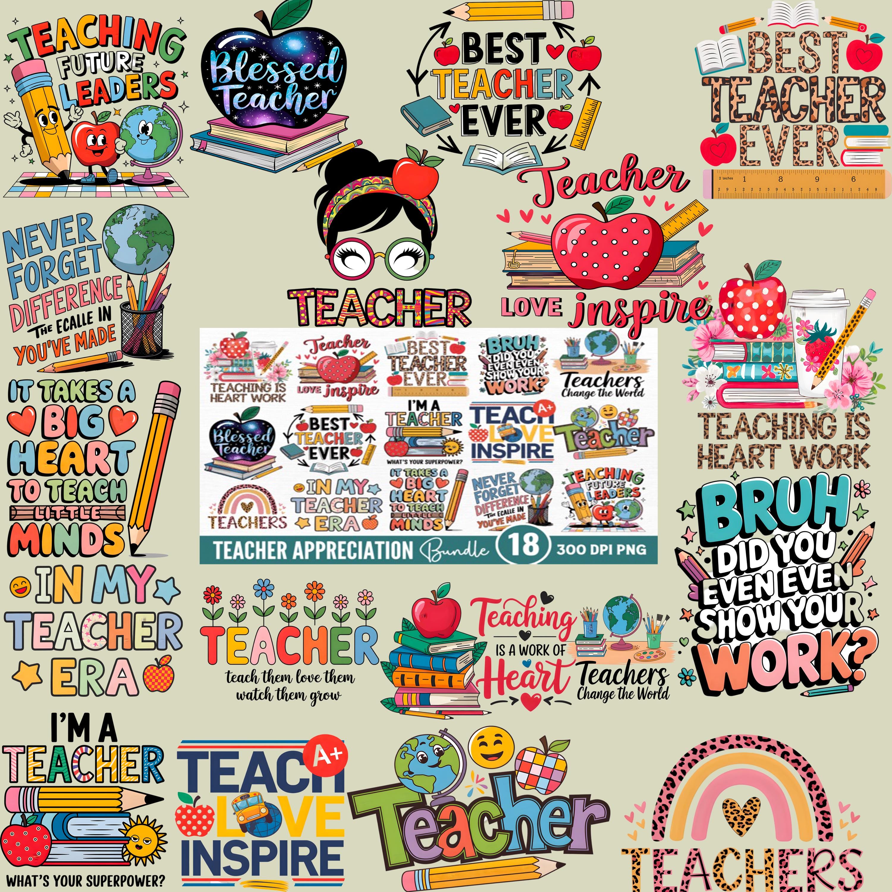 Teacher Sublimation Bundle, Teacher Shirt Png Bundle,boho Teacher Svg ...