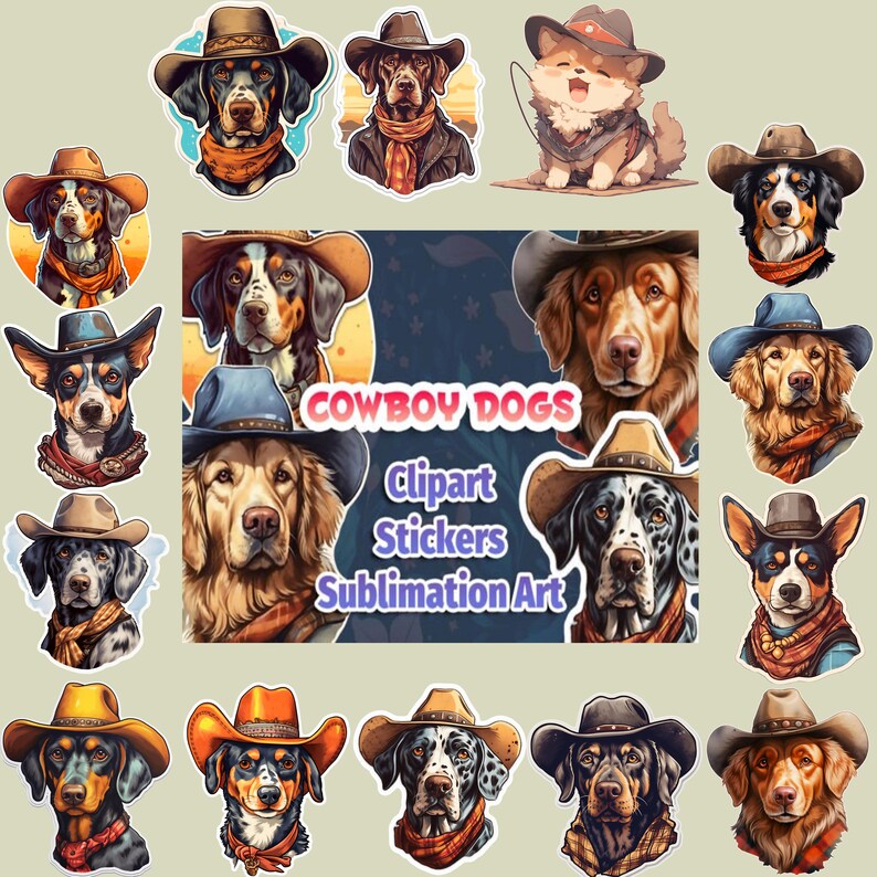 Dog With Cowboy Hat Png, Cowboy Dog Print, Dog Cowboy Png, Western Dogs ...