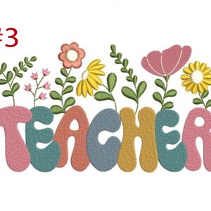 Teacher Floral Embroidery Design, Teacher Embroidery Design, Embroidery ...