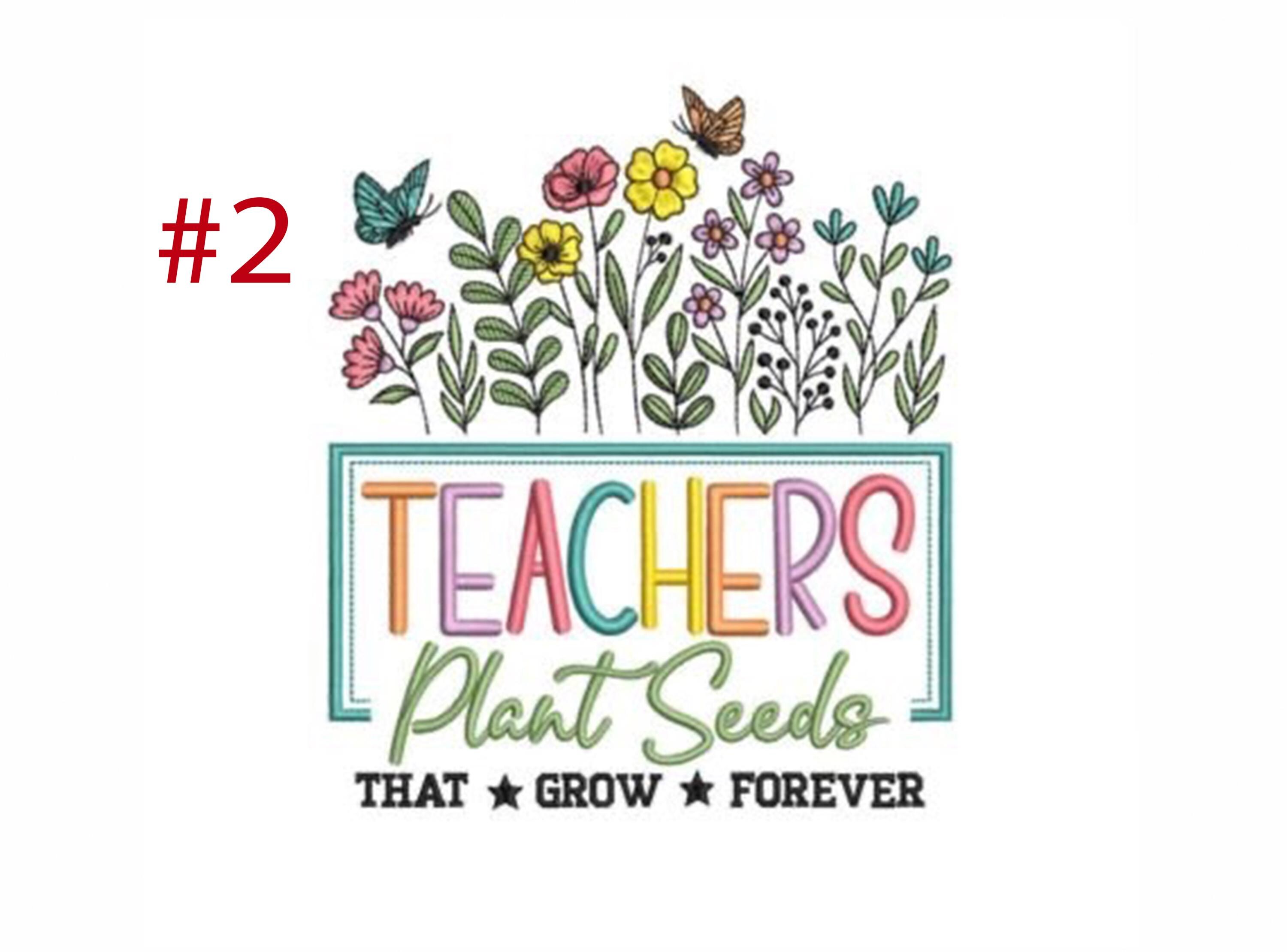 Teacher Floral Embroidery Design, Teacher Embroidery Design, Embroidery ...