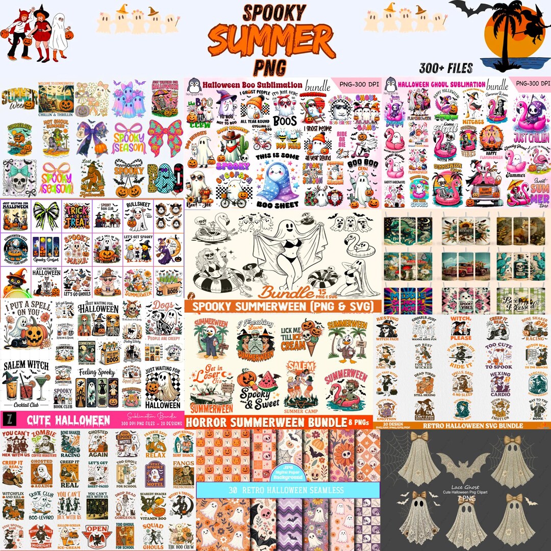 Spooky Summer Png Bundle, Summerween Png, Summer Bundle Sublimation ...