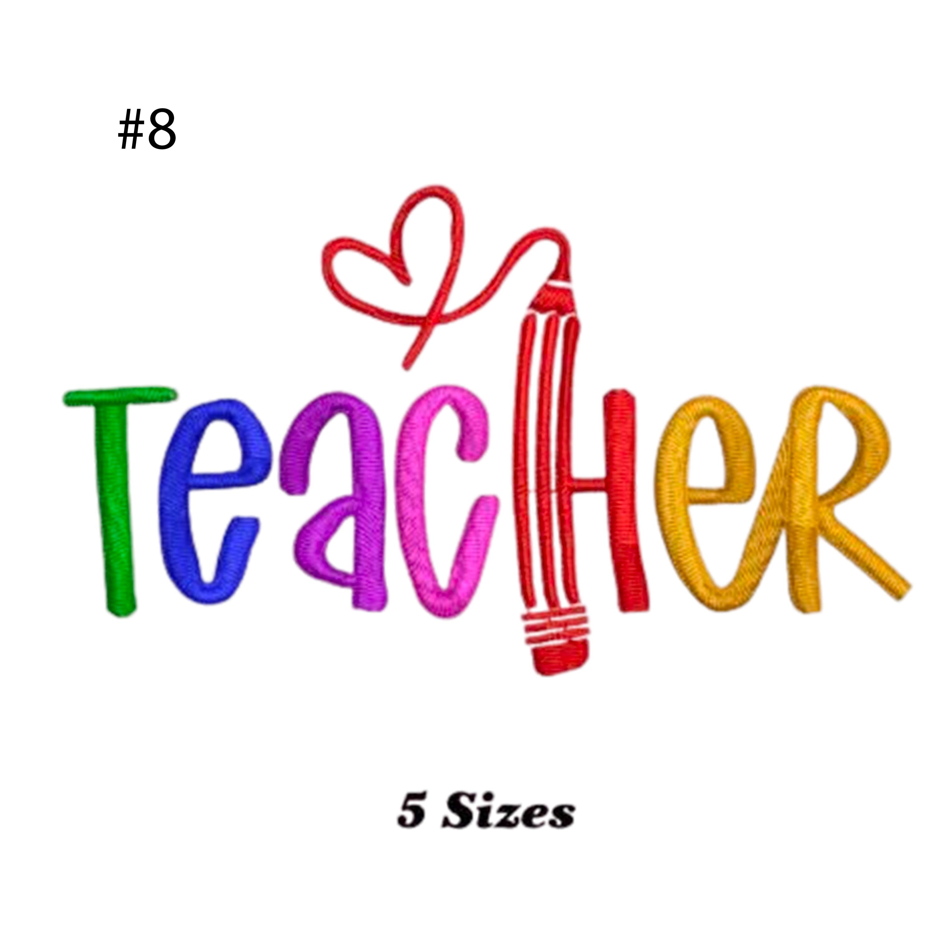 Embroidery Designs for Teachers, School Embroidery File, Embroidery ...