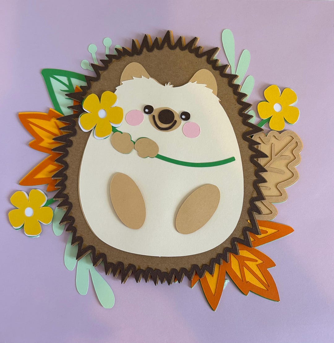 Spring Hedgehog 3d Effect Layered Card Picture - Etsy