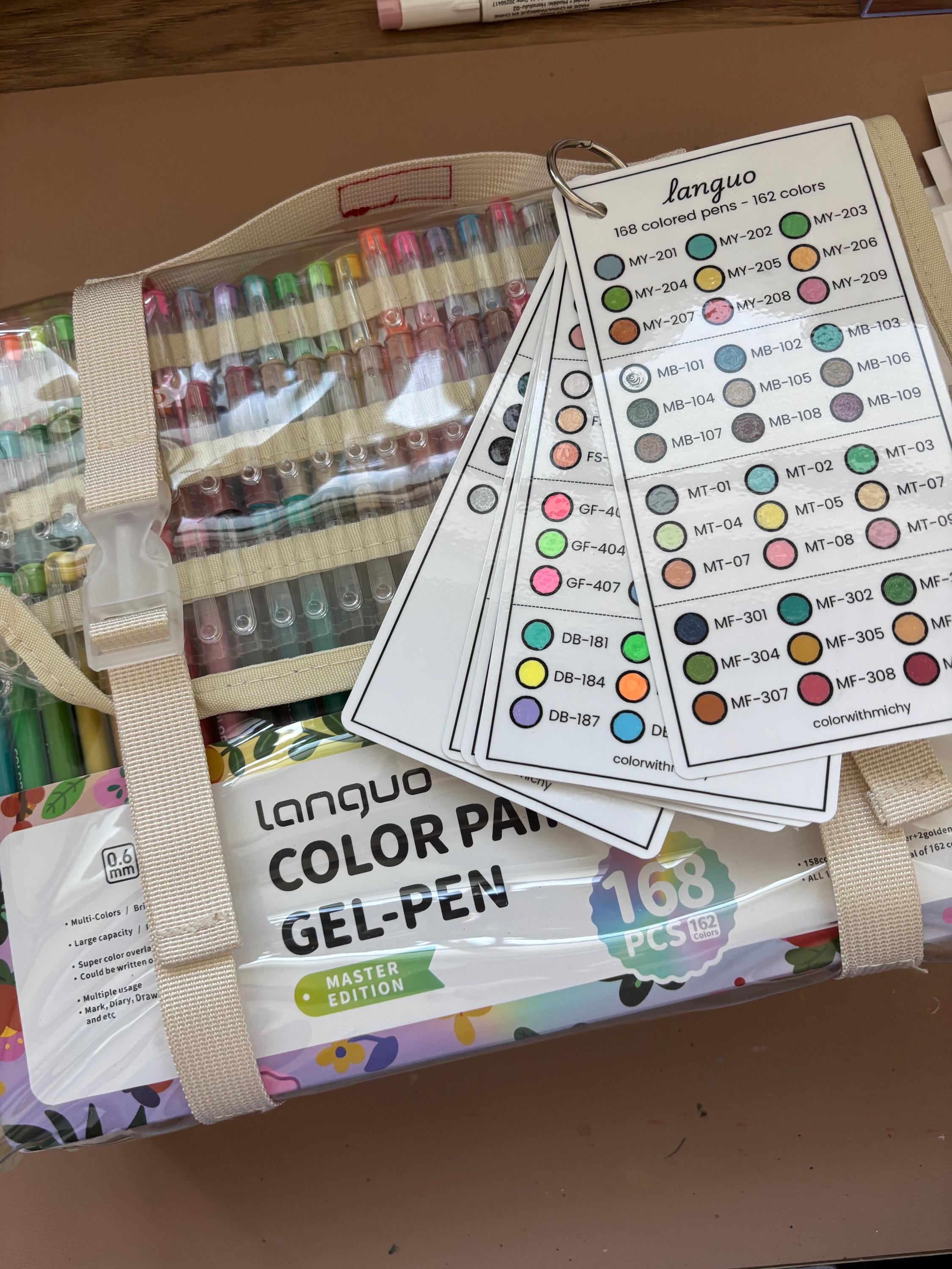 Languo 168 Pc (162 Colors) Color Painting Gel-pen Swatch Cards - Etsy