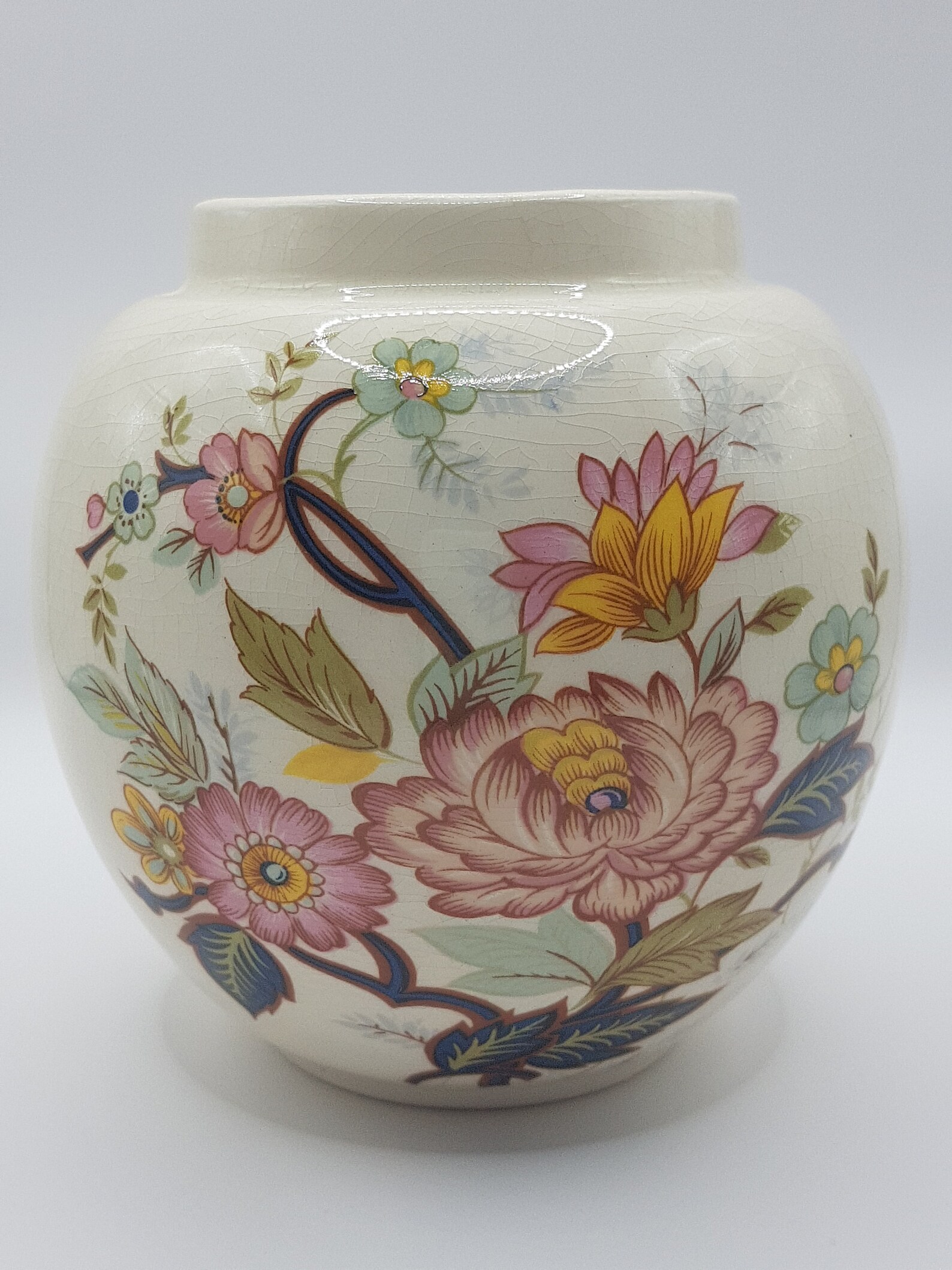 Antique Sadler Ginger Jar Floral Design With No Lid - Etsy
