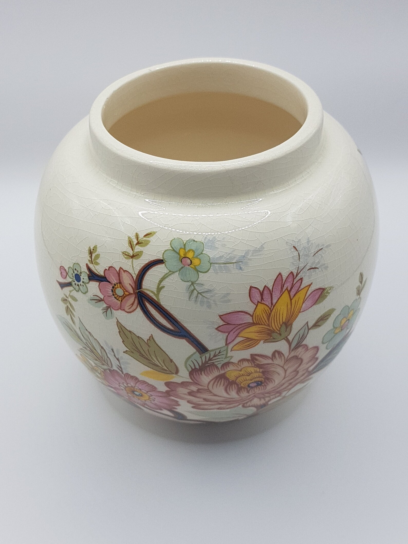 Antique Sadler Ginger Jar Floral Design With No Lid - Etsy