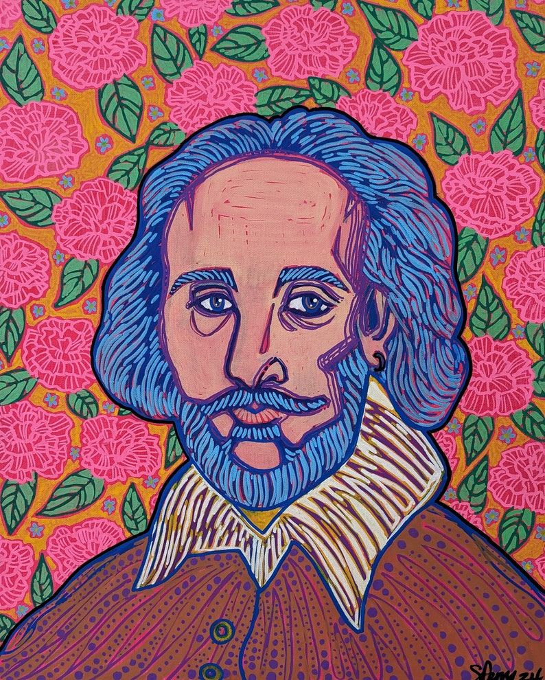 William Shakespeare the Bard in the Garden Poster Print by Canadian ...