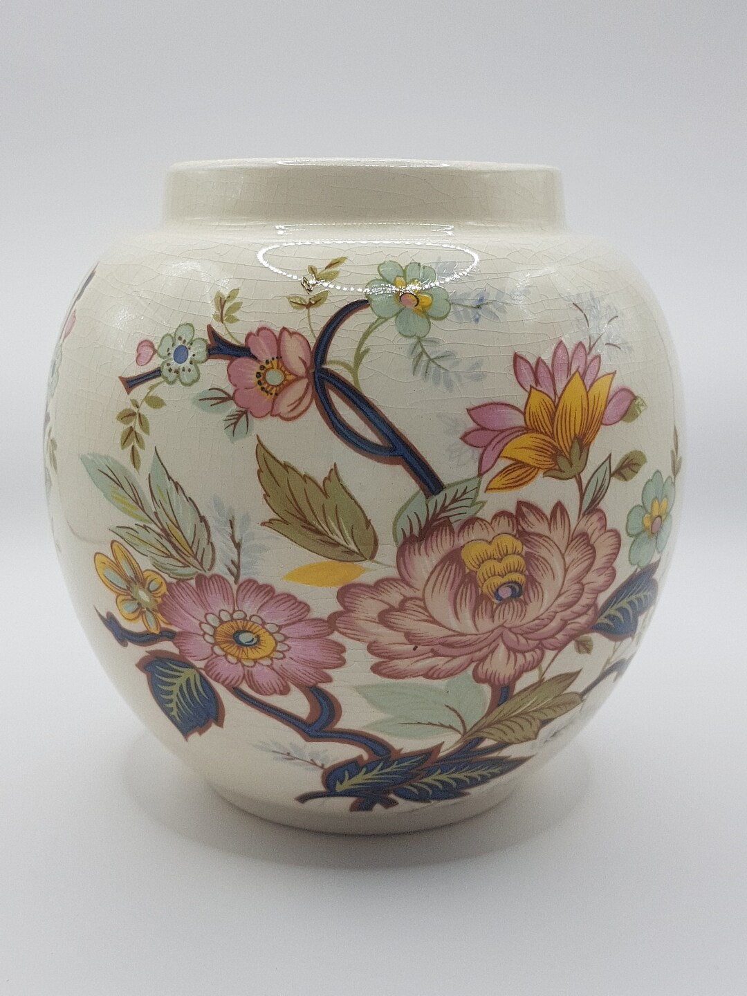 Antique Sadler Ginger Jar Floral Design With No Lid - Etsy