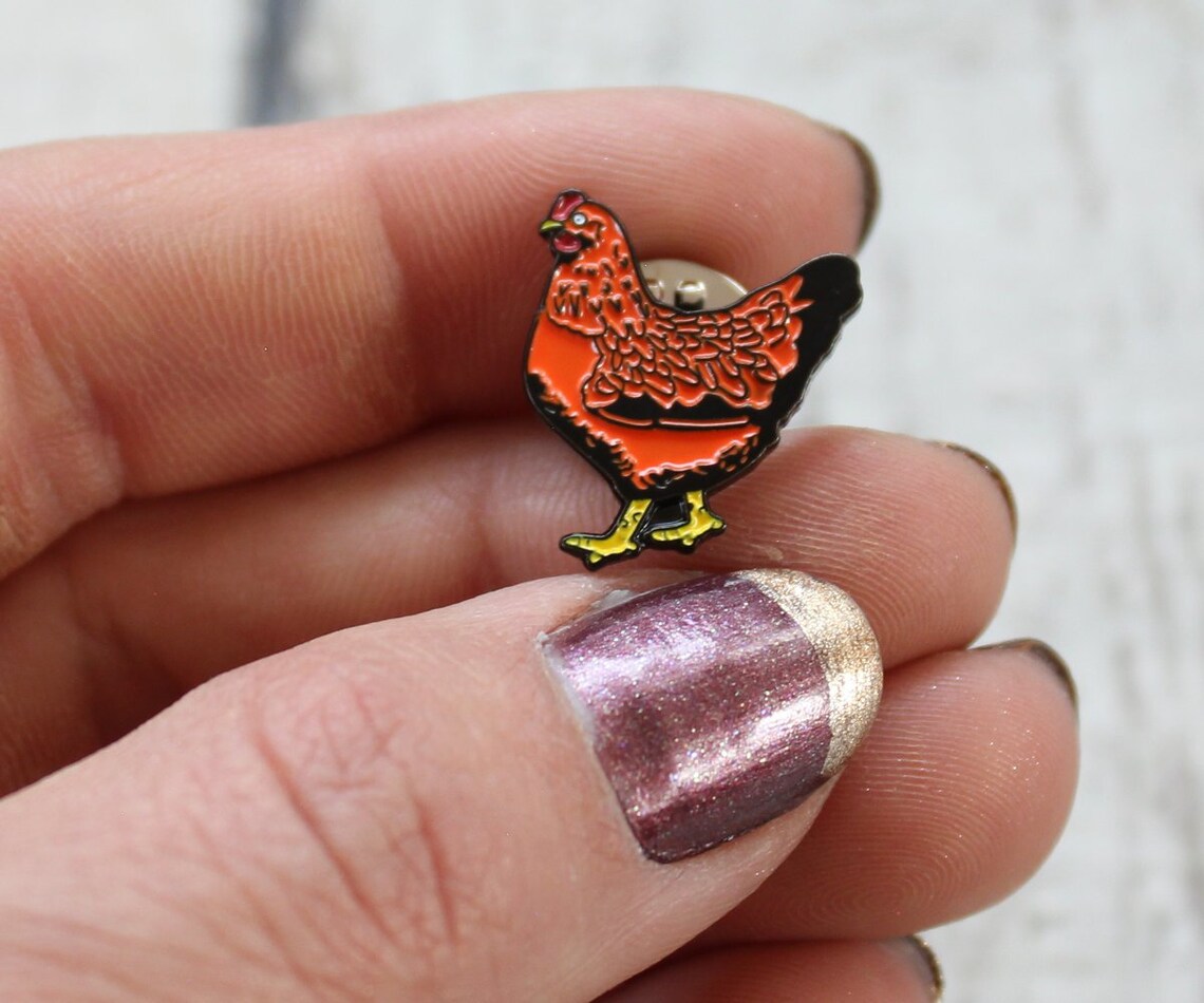 Little Red Hen Pin Rust Hen Easter Egger Back Yard | Etsy