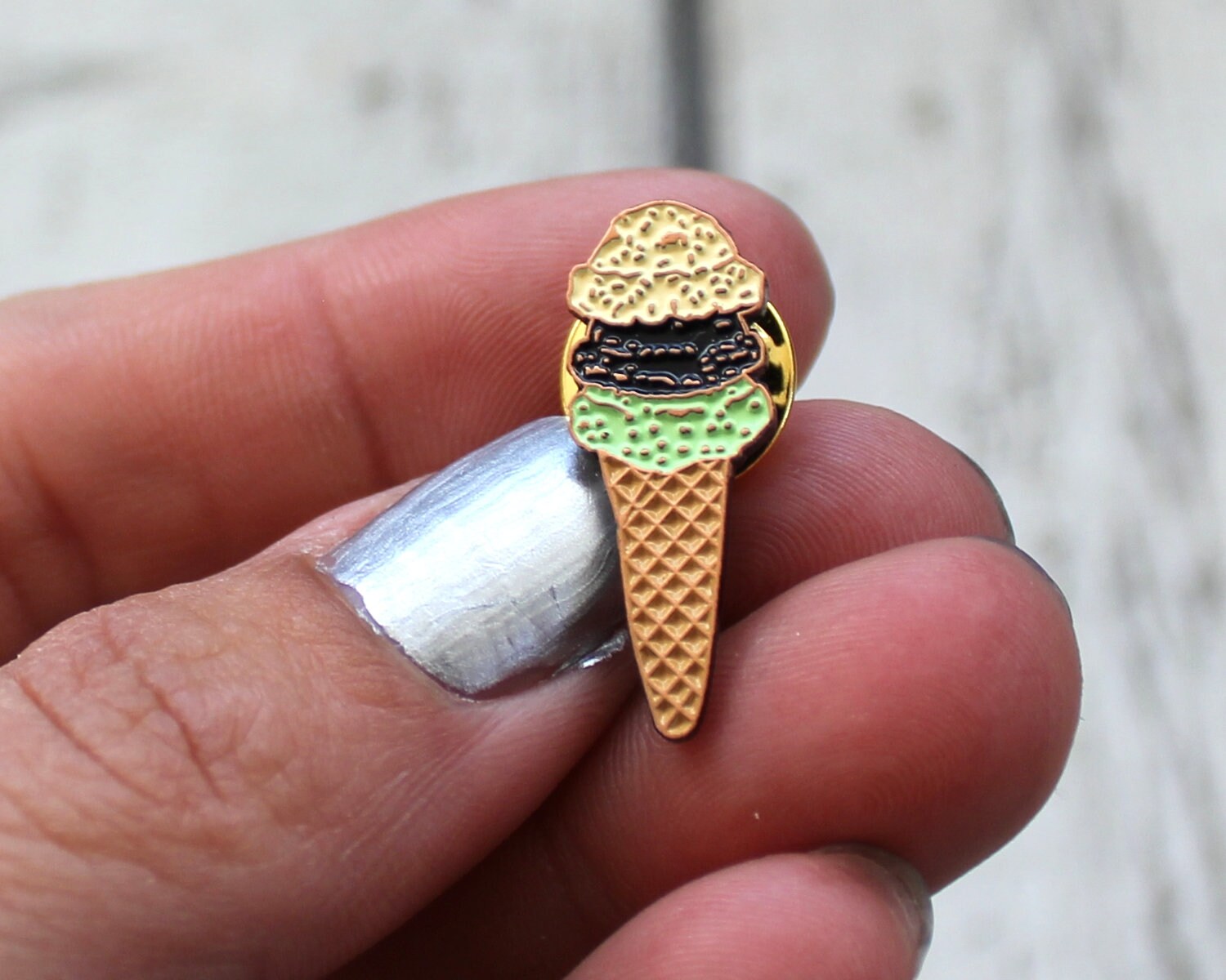 Cute Ice Cream Cone Soft Enamel Pin Rockabilly Lapel Pins | Etsy