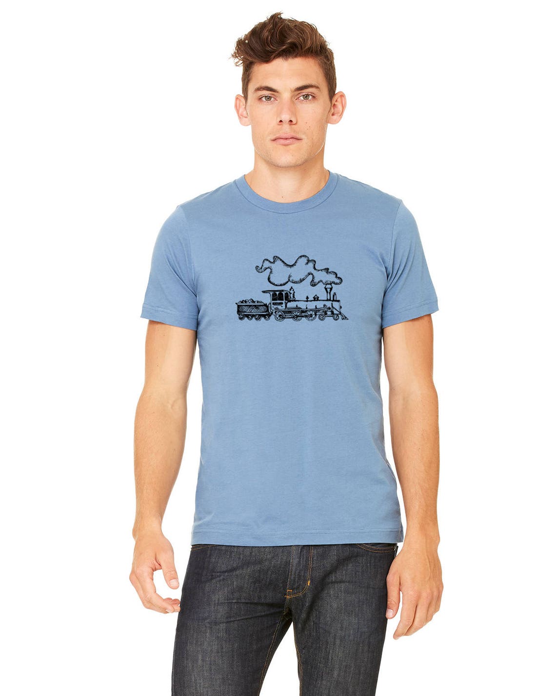 Men's Train Shirt, Steam Engine T Shirt, Unisex Graphic Tee, Cotton ...