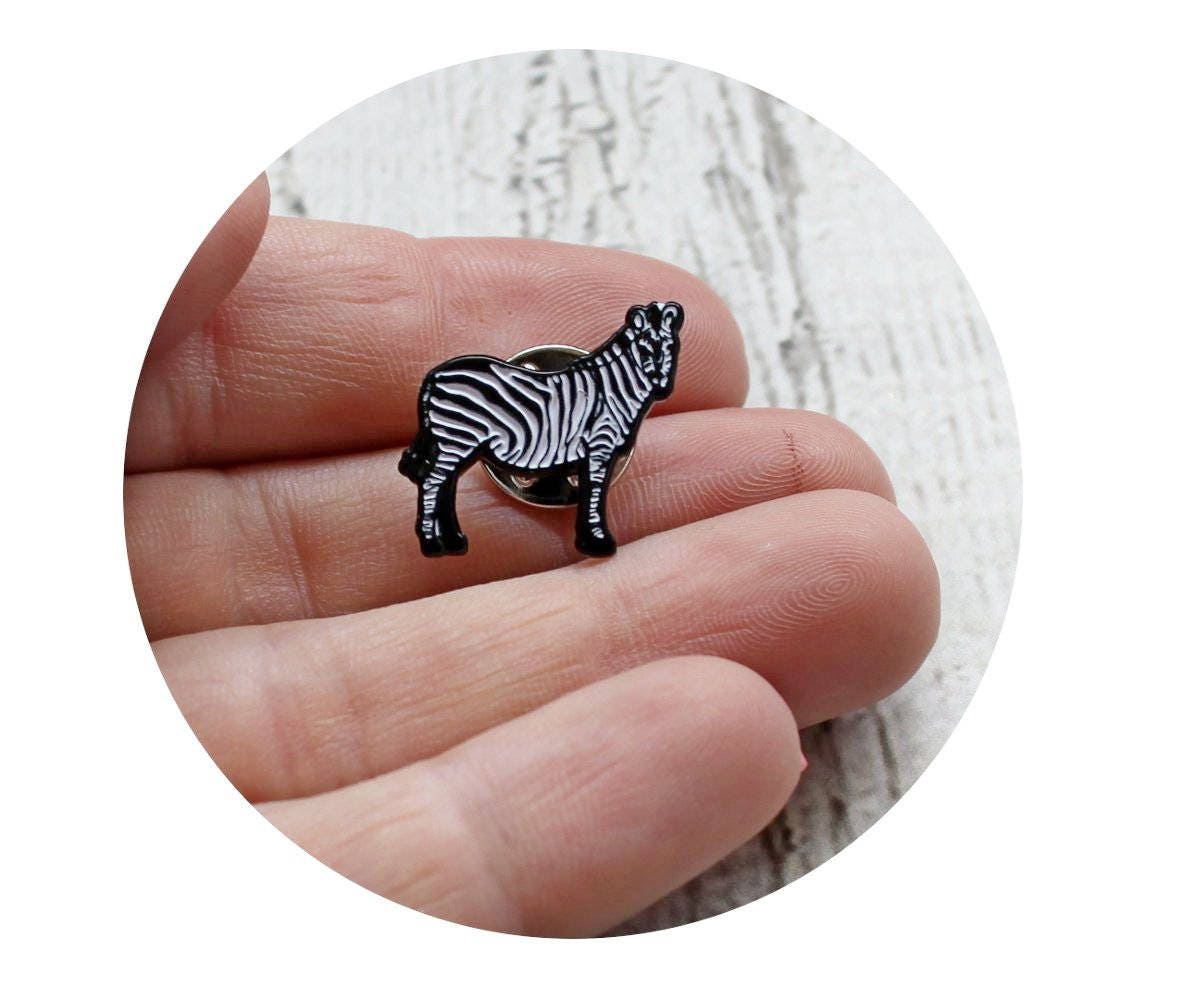 Zebra Enamel Pin Animal Brooch Soft Enamel Lapel Pin Small | Etsy