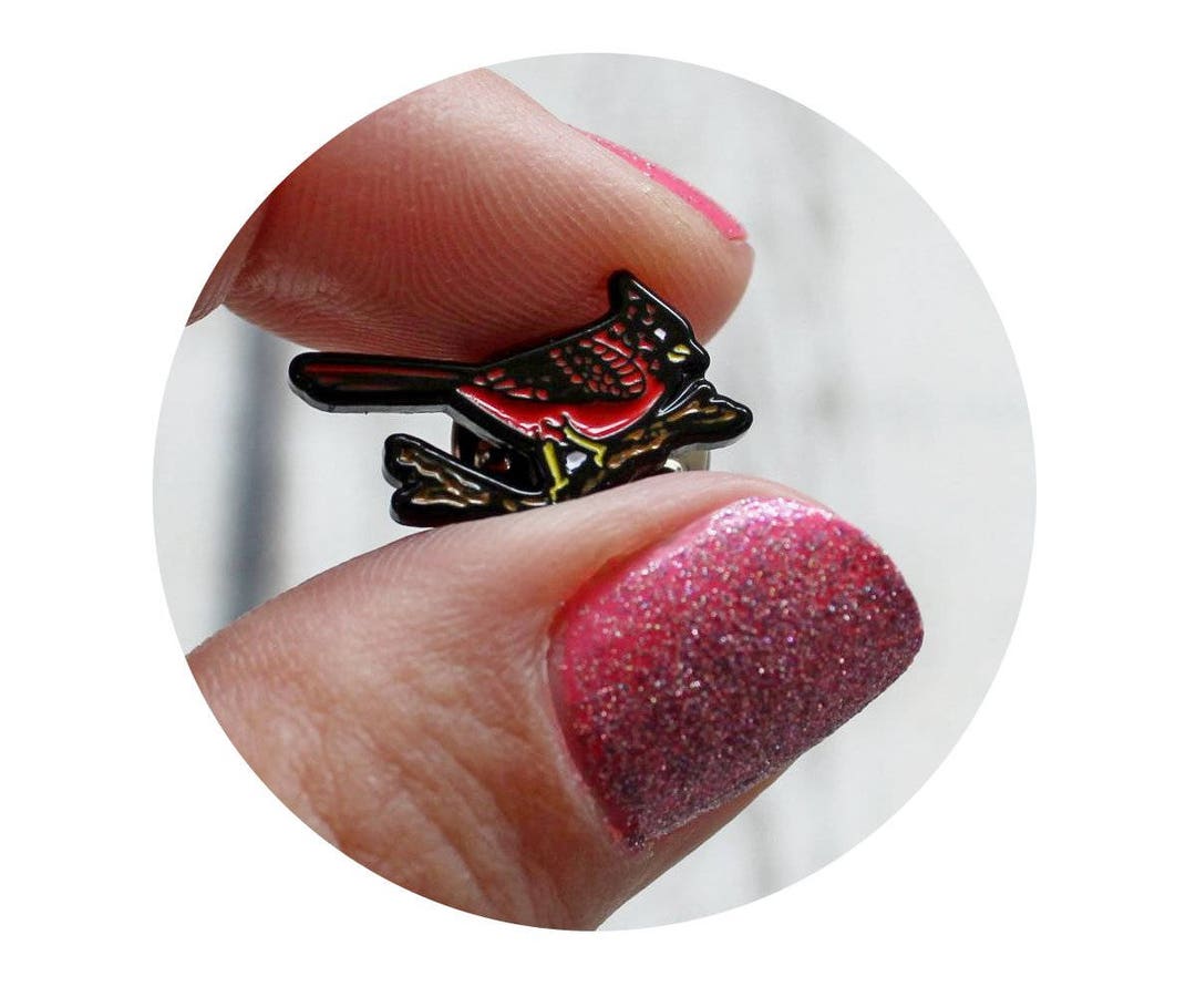 Cardinal Enamel Pin, Red Bird, Soft Enamel Lapel Pin, Cardinal Brooch ...