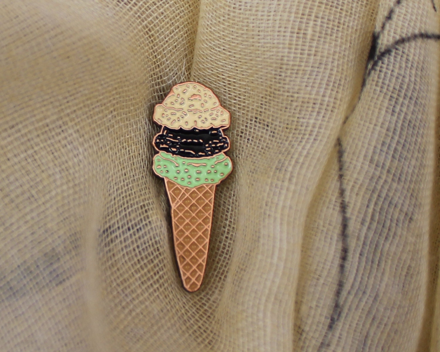Cute Ice Cream Cone Soft Enamel Pin Rockabilly Lapel Pins | Etsy