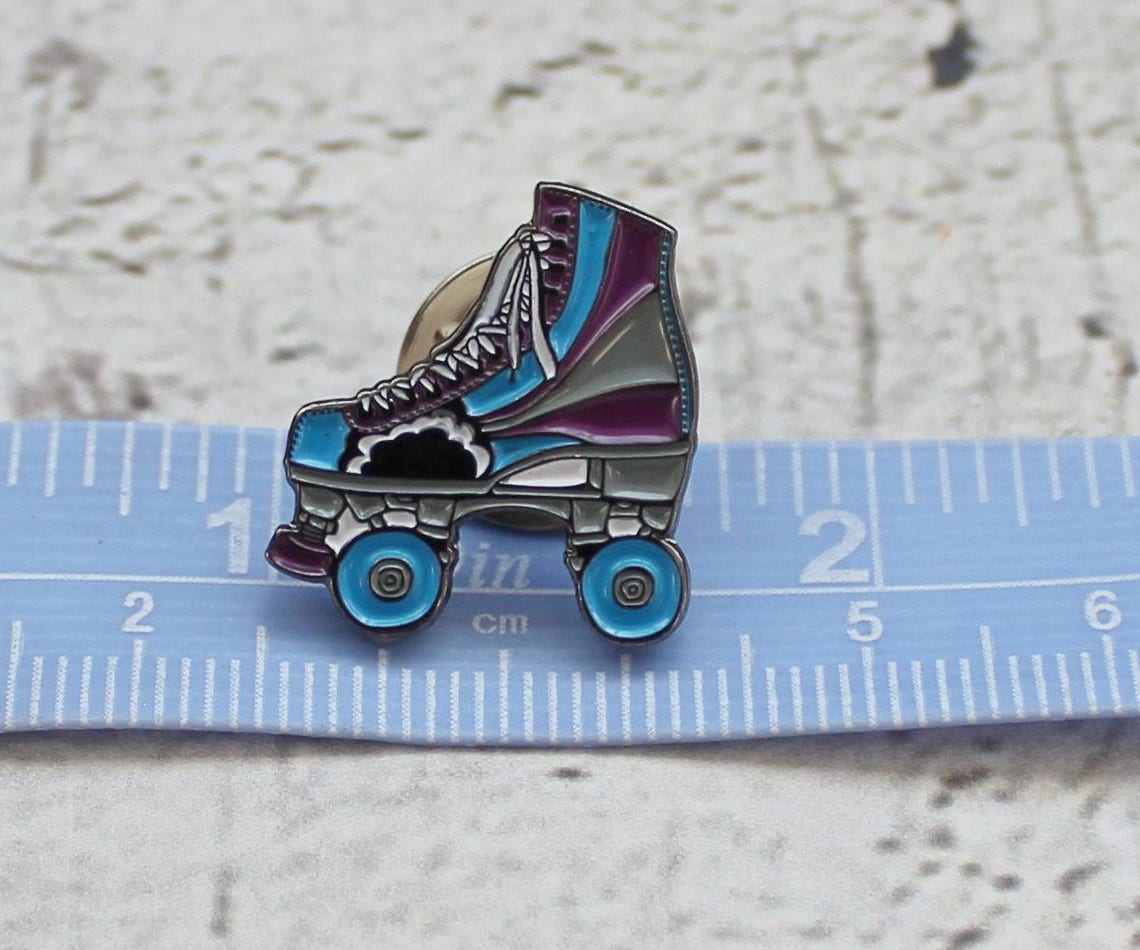 Roller Skate Pin, Enamel Lapel Pin, Soft Enamel, High Top Roller Skate ...