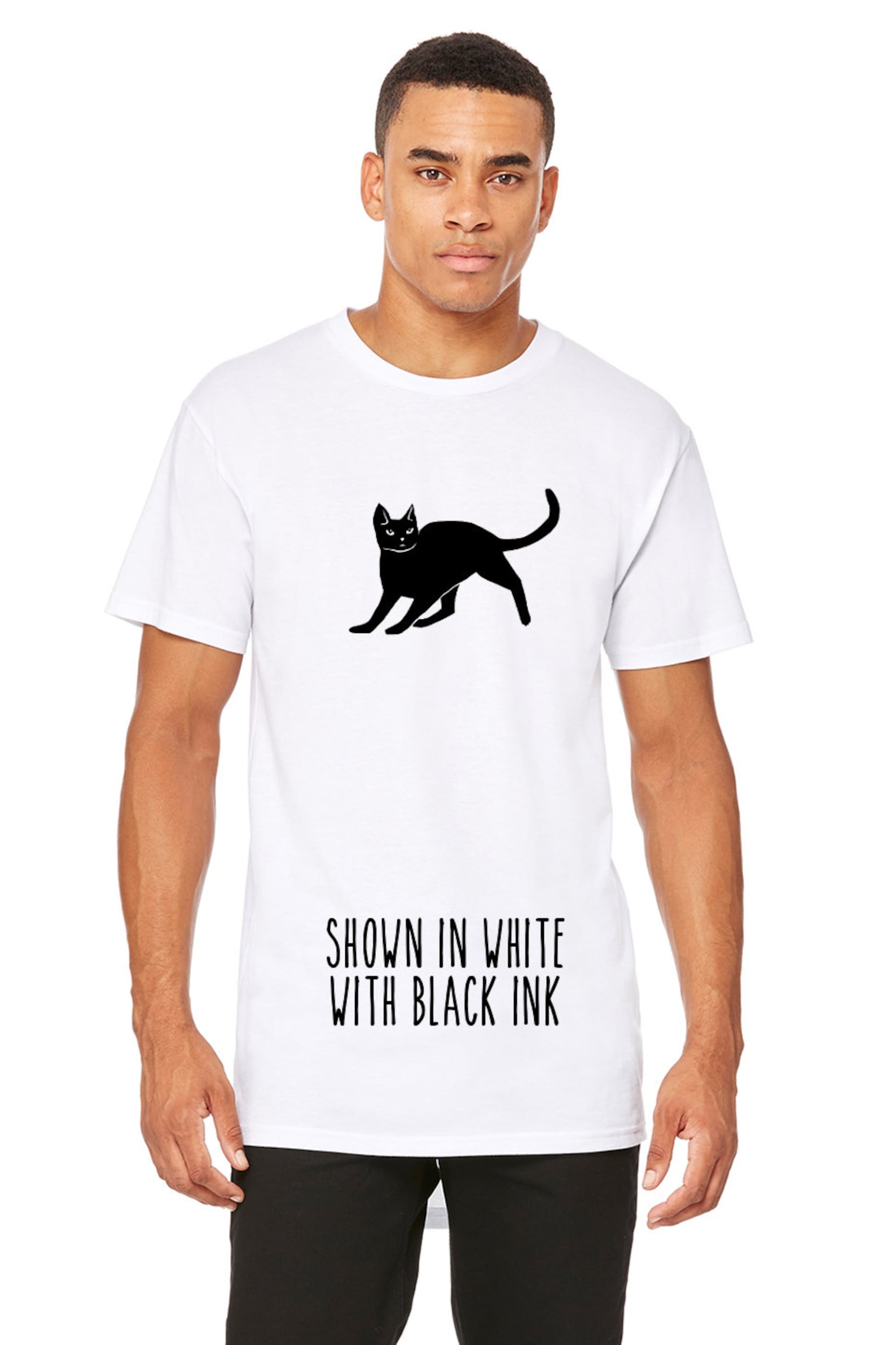 Black Cat Shirt, Unisex Shirt, Cat Lover Tshirt Screen Printed Cat ...