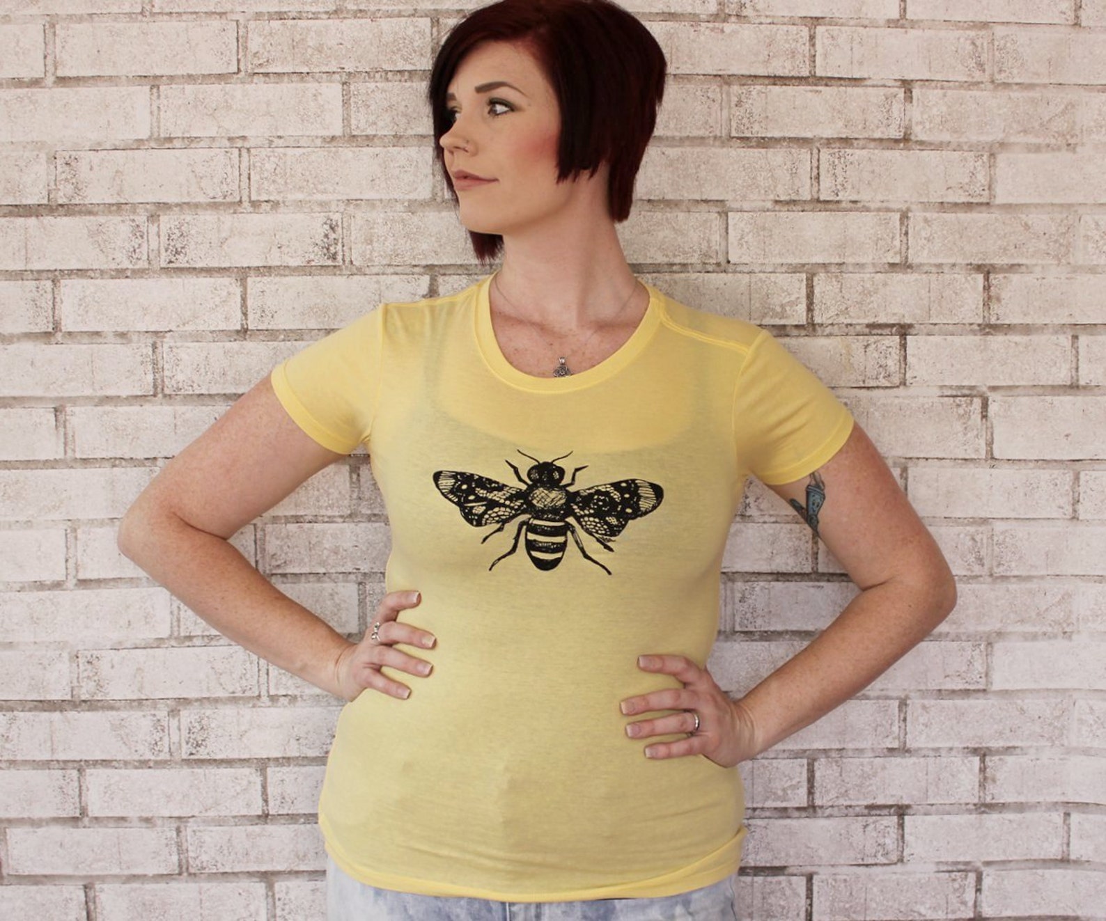 Bee Tshirt Ladies Fitted Graphic Tee Honey Bee Nature - Etsy