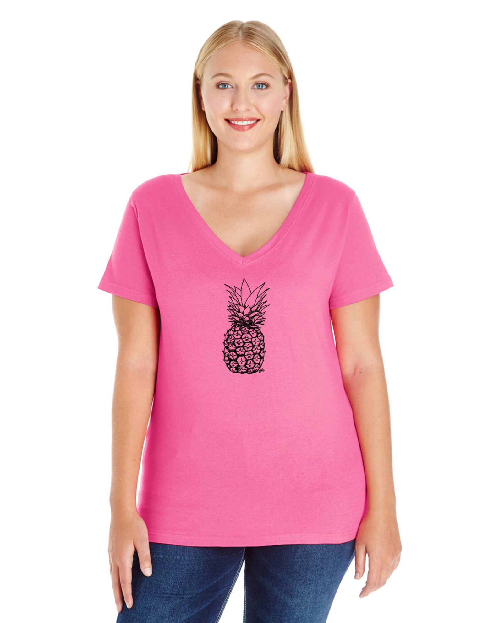 Plus Size Pineapple Shirt, Fruit Tshirt, Summer Fun, Gifts for Her ...