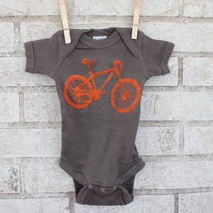 Mountain Bike Baby Bodysuit, Onepiece Screenprinted Shirt, Infant ...