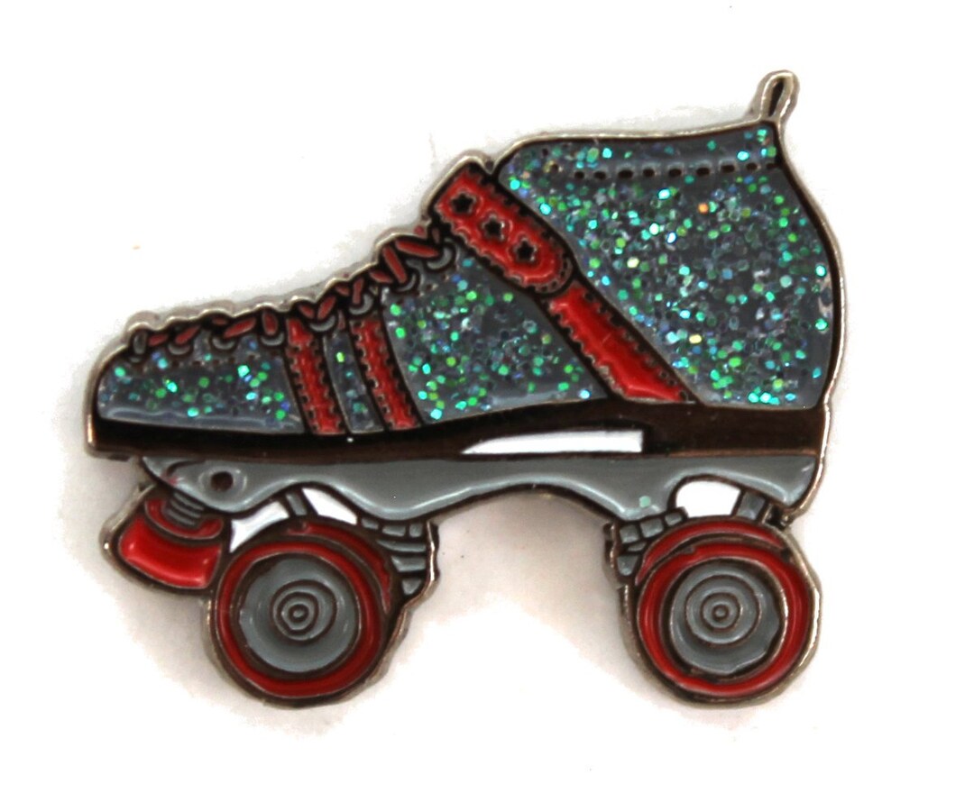 Glitter Roller Skate Pin, Roller Derby Gifts Soft Enamel Pin Enamel ...