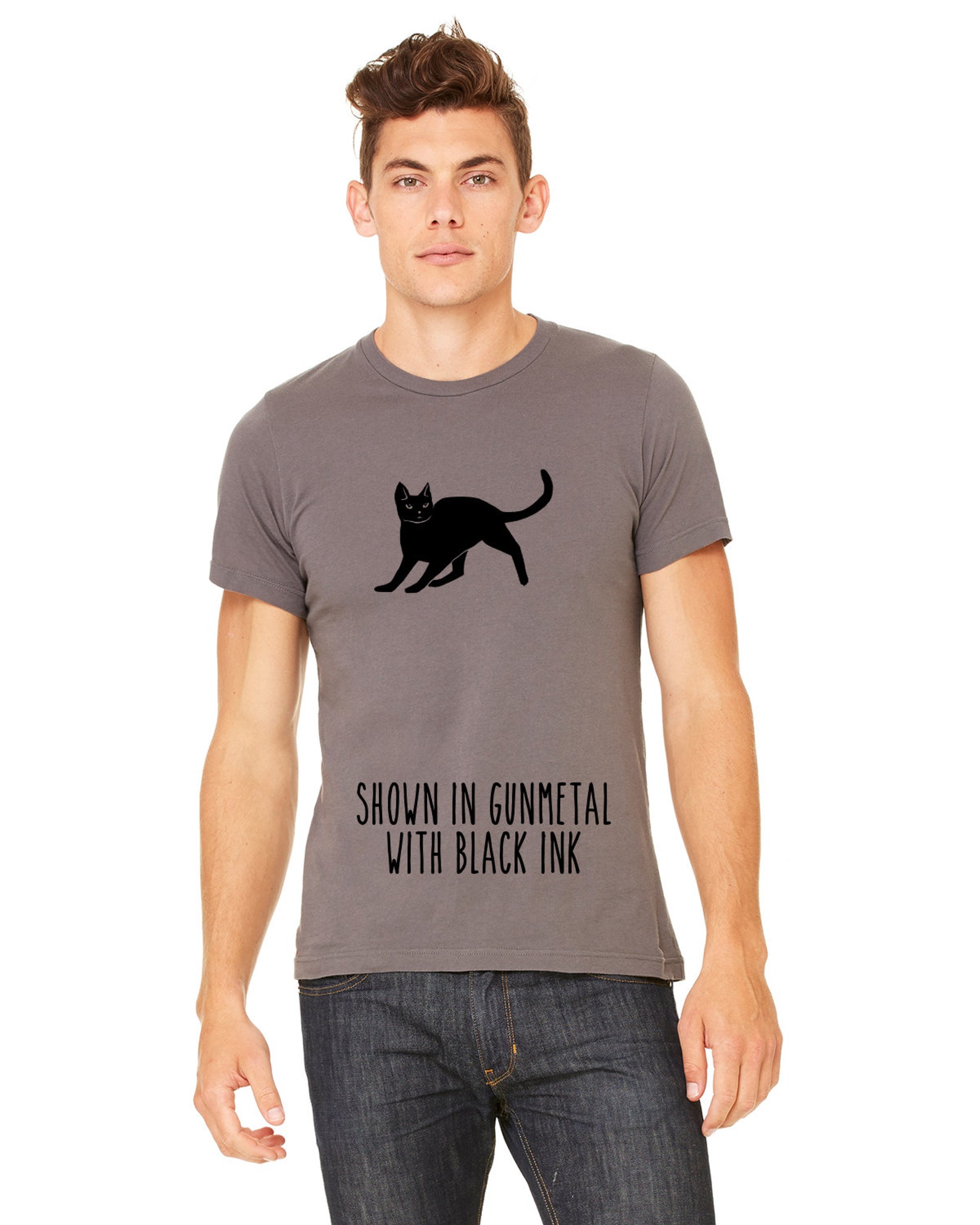 Black Cat Shirt, Unisex Shirt, Cat Lover Tshirt Screen Printed Cat ...