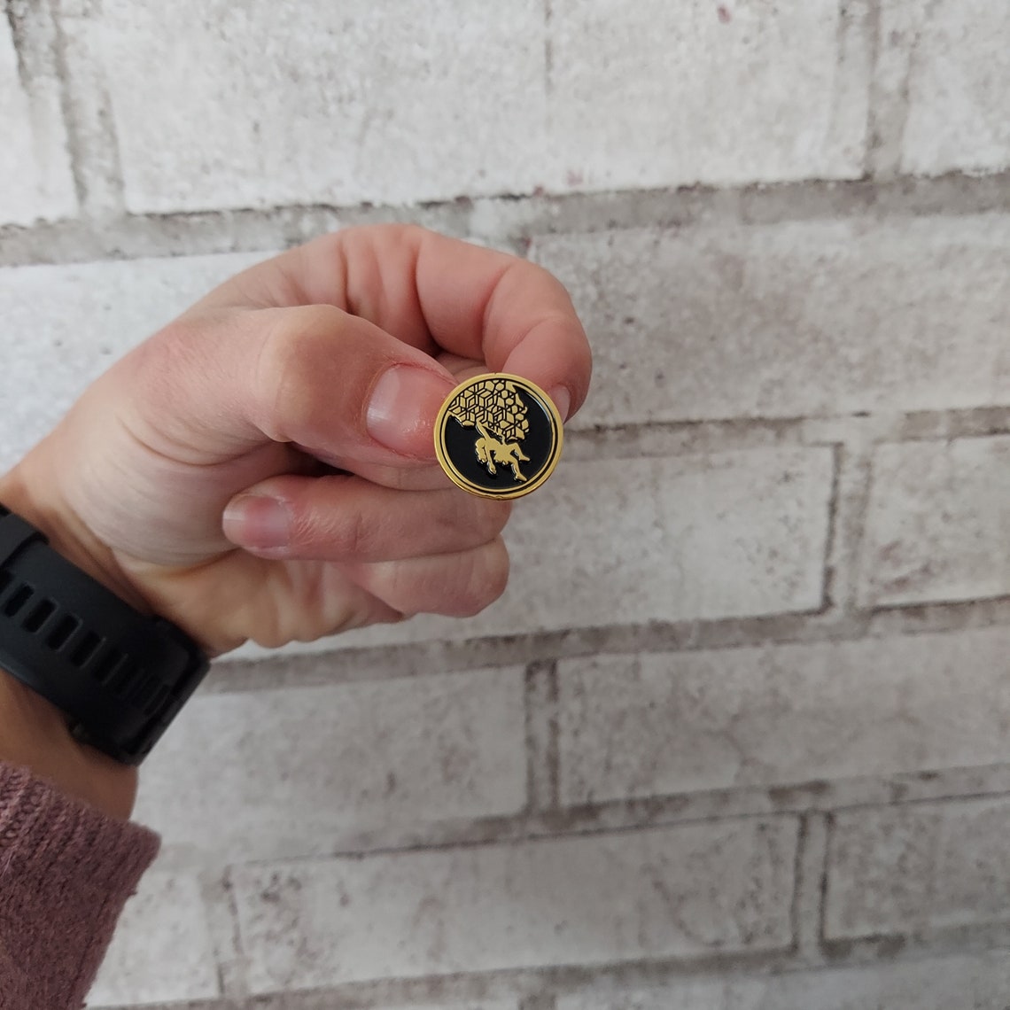 Rock Climbing Black and Gold Climber Pin Enamel Pin Enamel - Etsy
