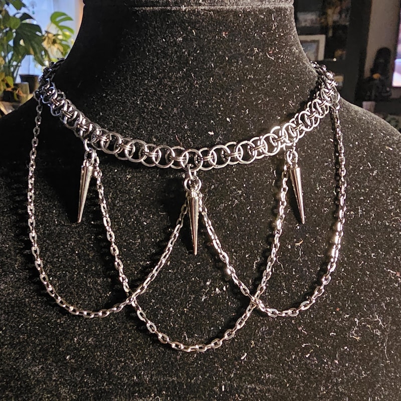 925 Spike Choker - Etsy