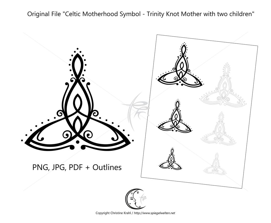 Celtic Motherhood Symbol - Trinity Knot Mother With Two Children ...