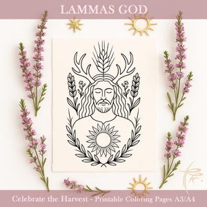 Lammas Coloring Pages Set - Lughnasadh Ritual Greeting Cards and Poster ...