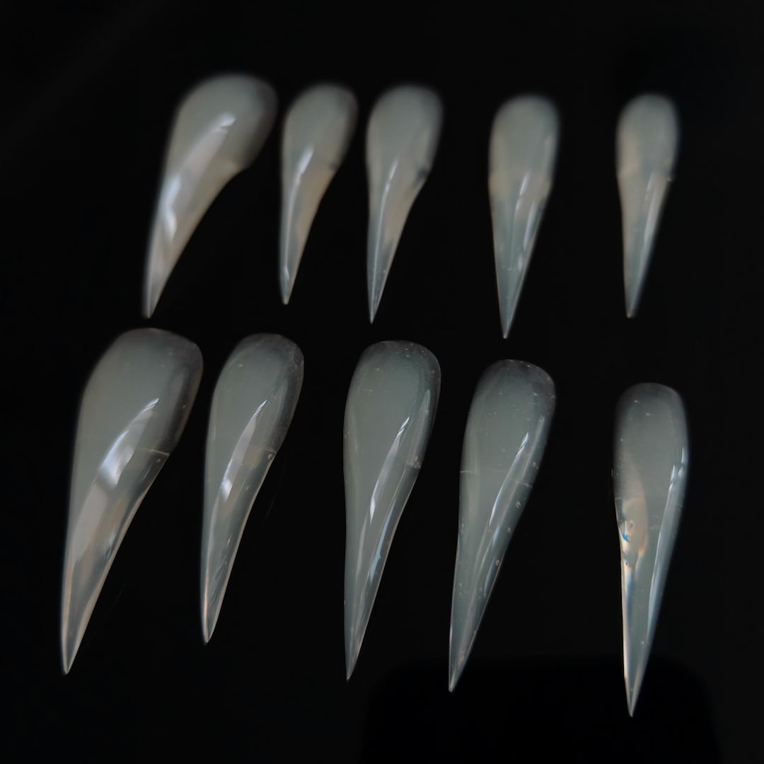 Handmade Ice White Claw Press-on Nails | Werewolf and Eagle Claw ...
