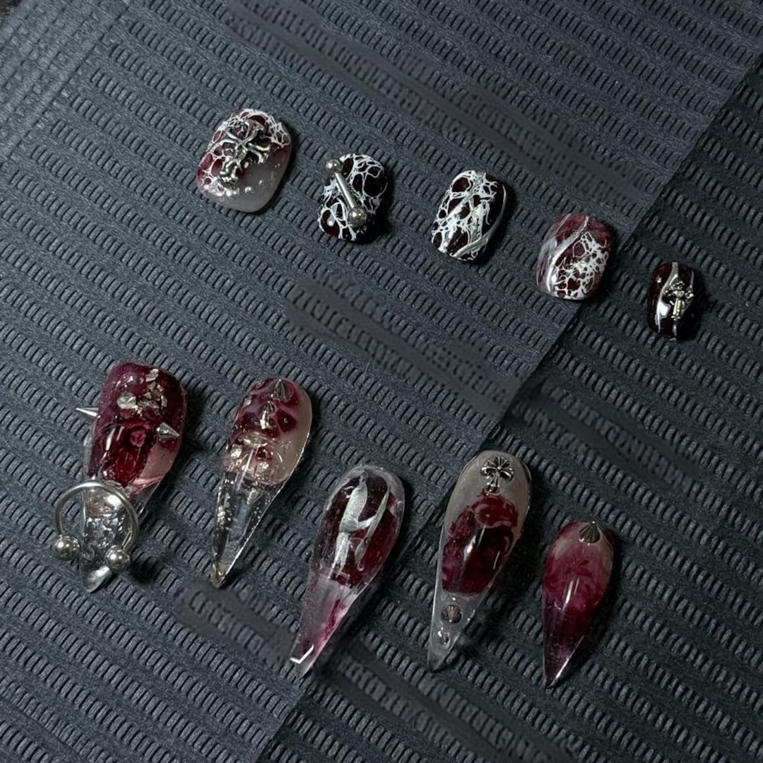 Press-on Nails | Werewolf and Eagle Claw Inspired | Armor Anime Nails ...