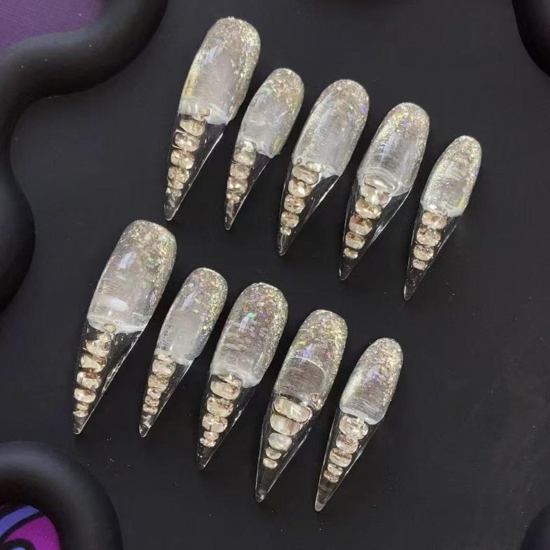 Crystal Dragon Claw Press-on Nails | Wolf Claw Armor | Dragon Claw ...