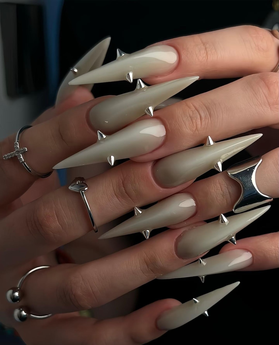 Handmade Vampire Dragon Claw Press on Nails: Gothic Stiletto Talons - Etsy