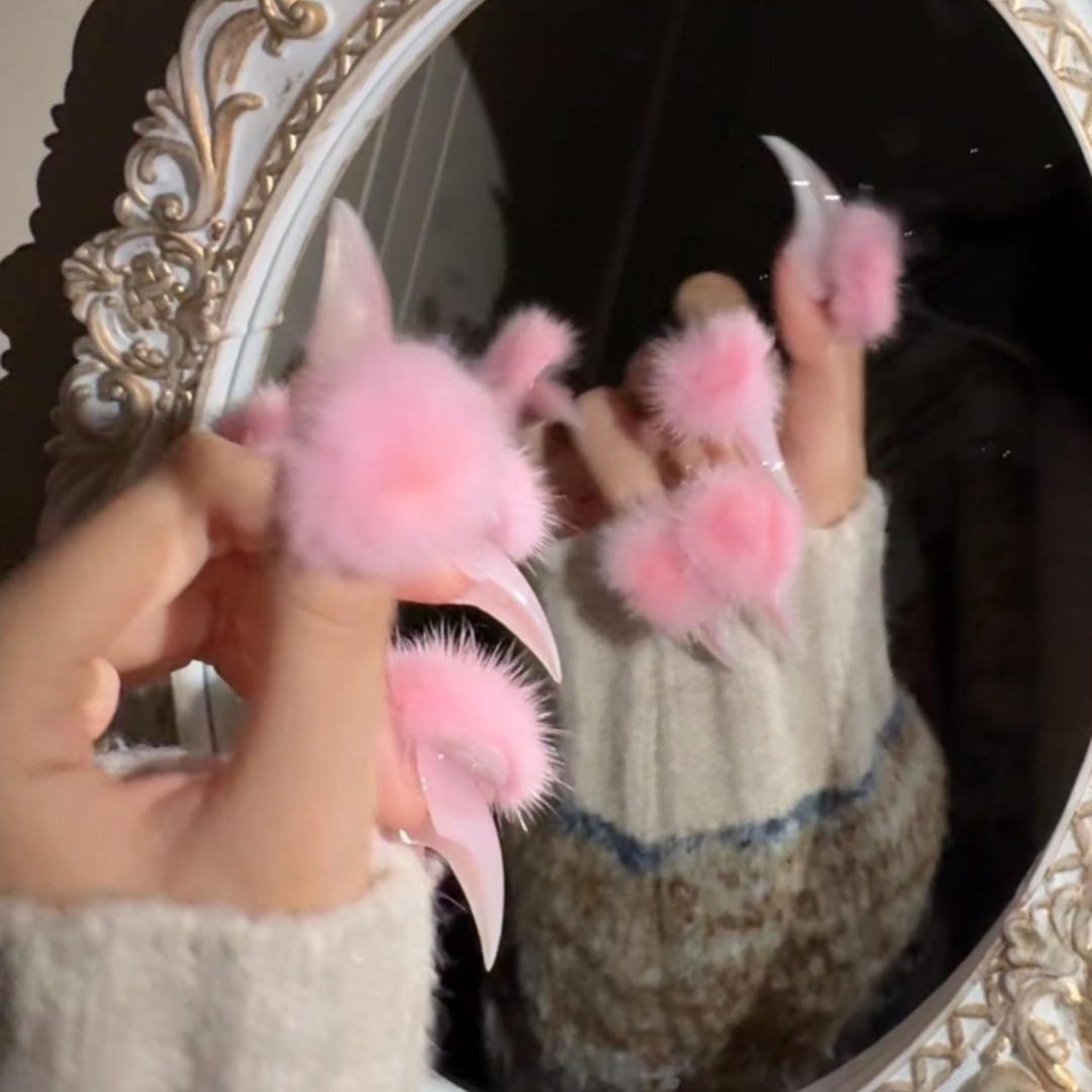 Pink Cat Armor Claw Press-on Nails | Wolf Claw Armor | Dragon Claw ...