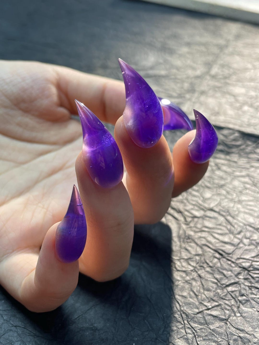 2 Style Short Long Purple 3D Sharp Talon Werewolf and Eagle Claw Press ...