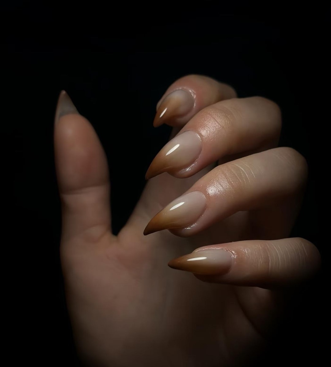 Amber Gradient Eagle Claw Press on Nails | Handmade 3D Vampire Claws - Etsy