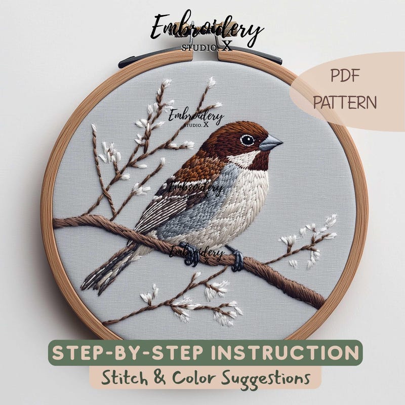 Embroidered Birds Pattern - Etsy