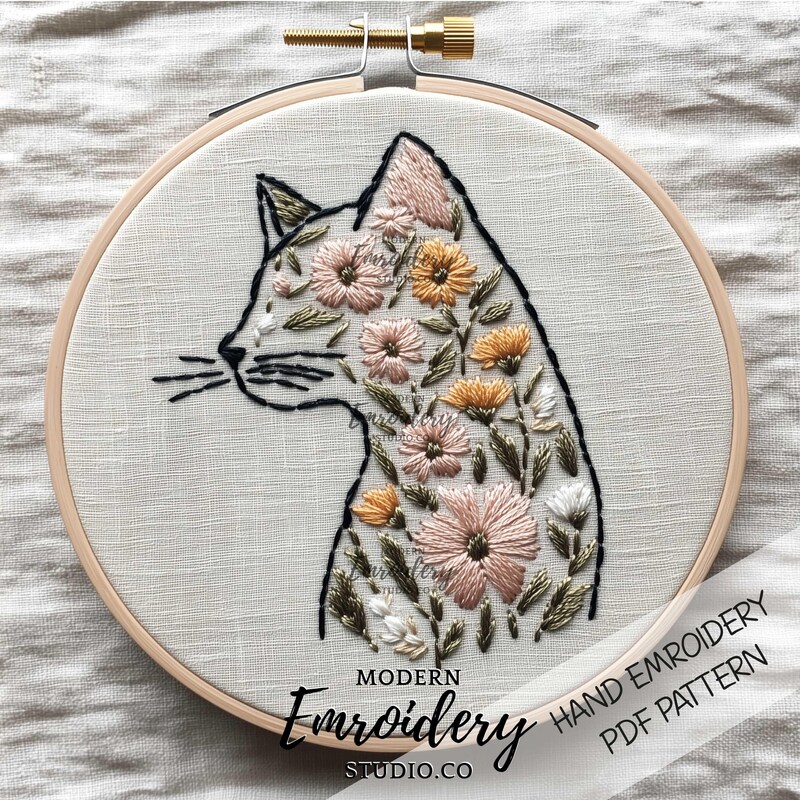 Cat Hand Embroidery - Etsy
