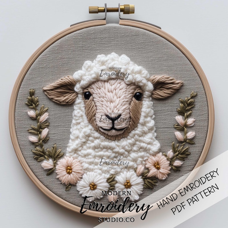 Lamb Embroidery - Etsy