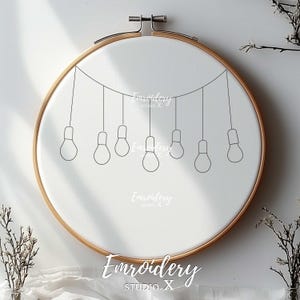 Modern String Light Hand Embroidery Pattern | Easy Beginner Small Fairy ...